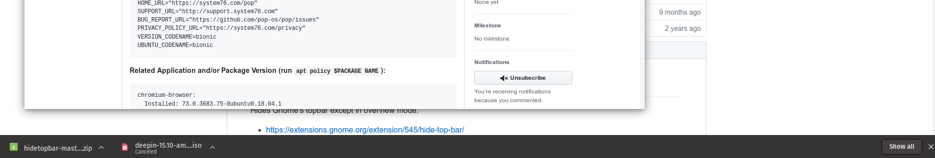 Chromium download bar is unreadable with pop-slim-dark theme · Issue #287 · pop-os/gtk-theme ...