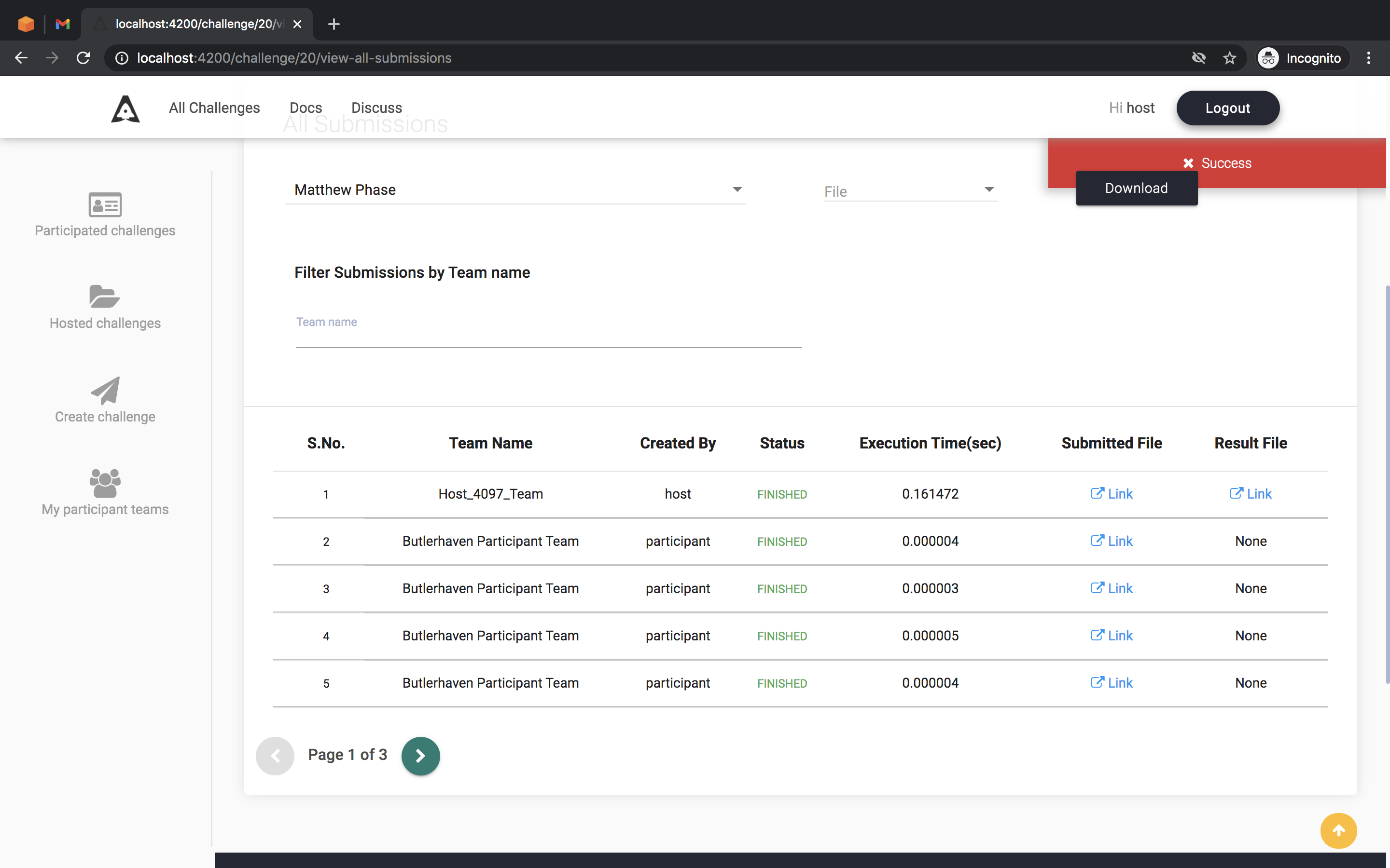 Frontendv2 Pagination Not Working On All Submissions Page · Issue 4108