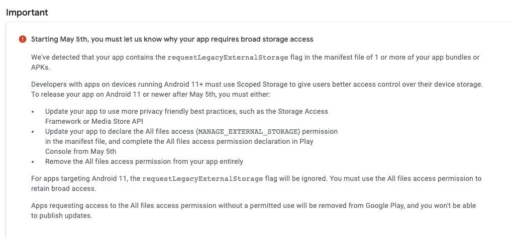 [Android] CRITICAL: Instabug Storage Approach May prevent App Approval/Release · Issue #582 ...