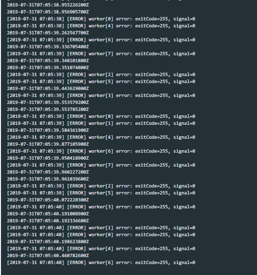 Worker error, exitCcode=255 · Issue #2726 · swoole/swoole-src · GitHub