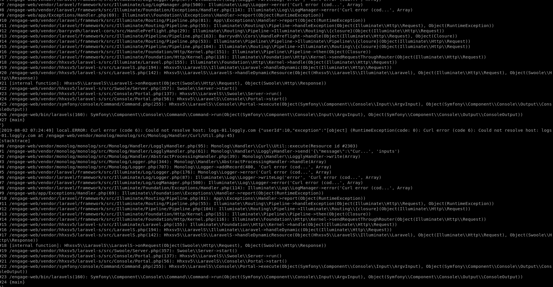 Laravel Socialite - Callback return the expected code but page won't render as it does using php ...