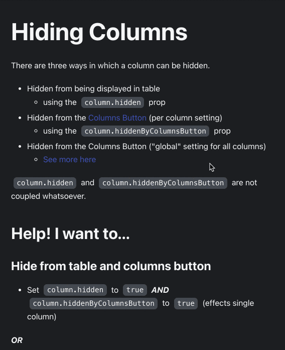 Column dragging drags the preceding hidden column · Issue #488 ...