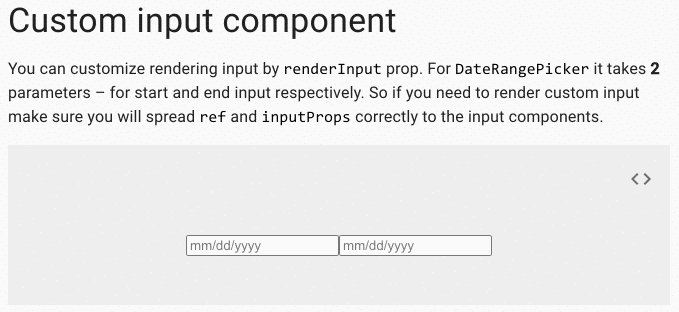 DateRangePicker -> Custom input component demo slightly broken · Issue #2027 · mui/material-ui ...
