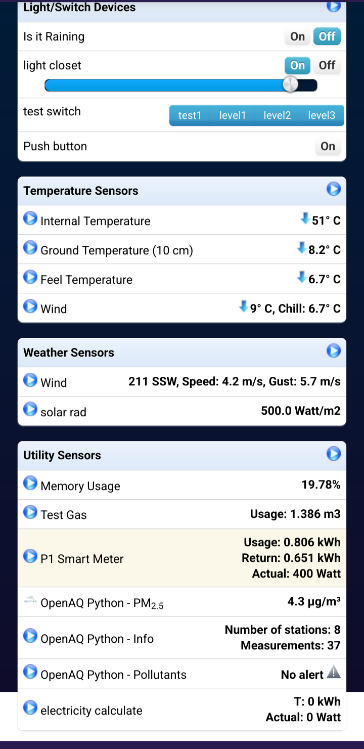 In Dashboard The Devices Are Not In Line · Issue 5398 · Domoticz