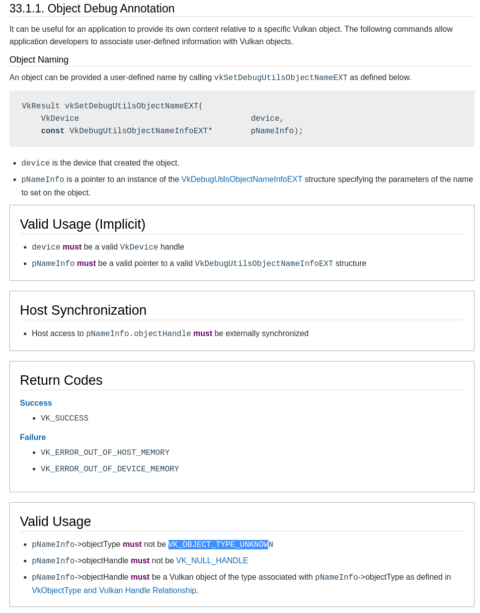 `VkDebugUtilsObjectNameInfoEXT` overrestricted? · Issue #789 · KhronosGroup/Vulkan-Docs · GitHub