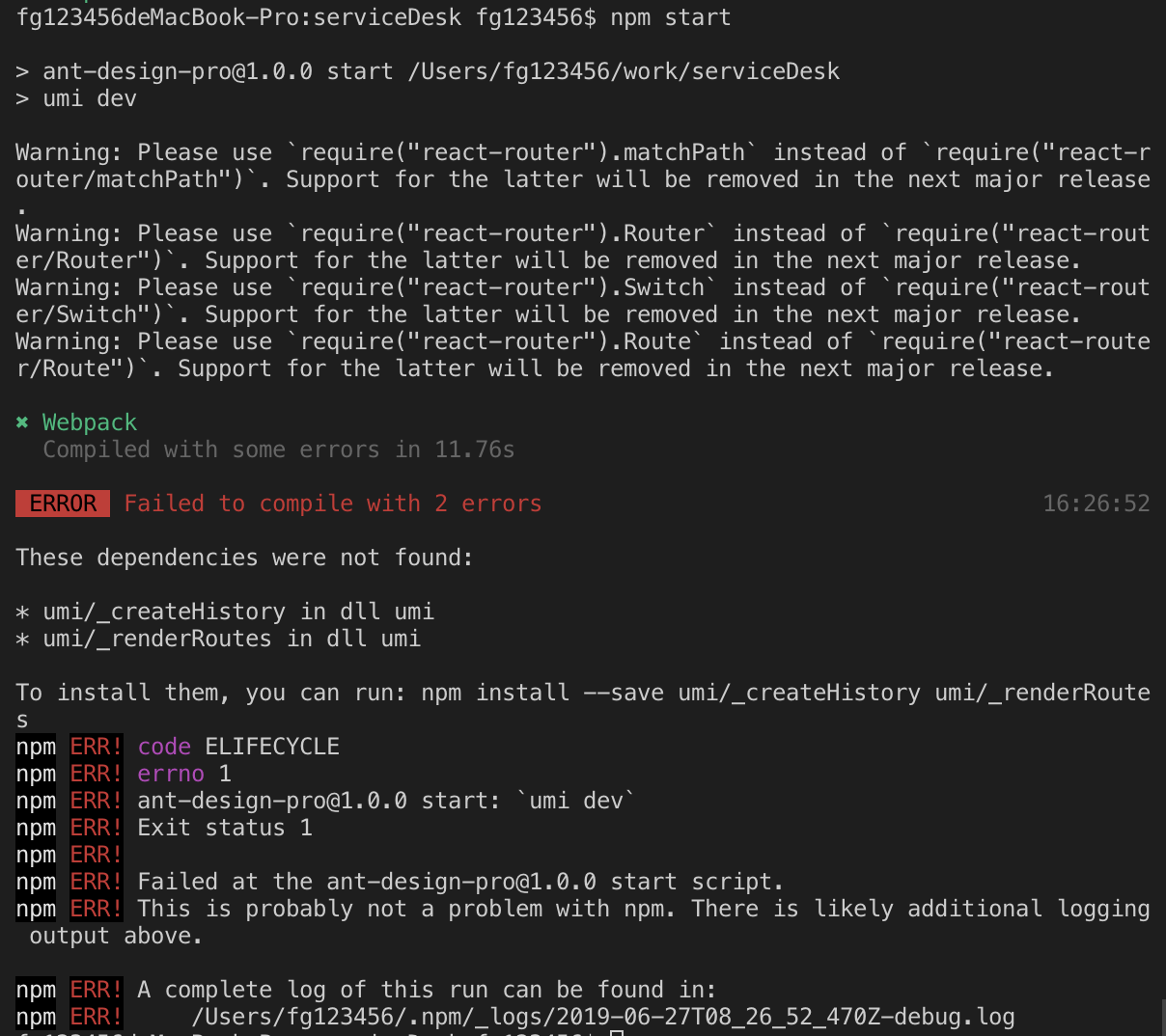 umi dev失败 提示umi依赖不存在 · Issue #2719 · umijs/umi · GitHub
