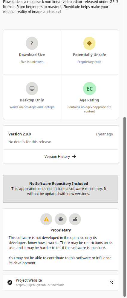 the .deb binary is marked as having a "proprietary" license · Issue #1069 · jliljebl/flowblade ...