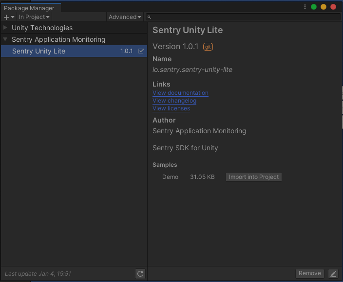 Releases · Getsentry Sentry Unity Lite · Github