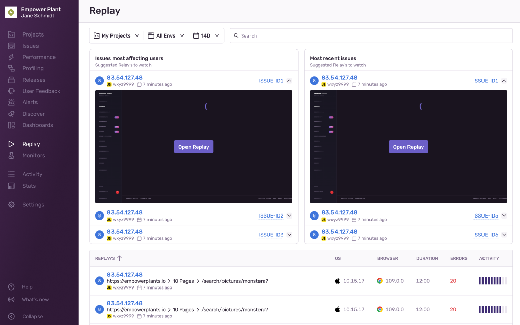 [Epic] Replay: Surface interesting replays on index page · Issue #45701 · getsentry/sentry · GitHub