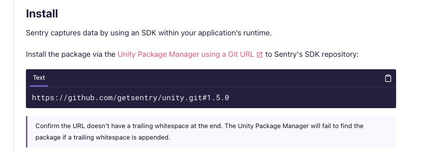 1.6.0 is out but docs still point to 1.5.0 · Issue #1456 · getsentry/sentry-unity · GitHub