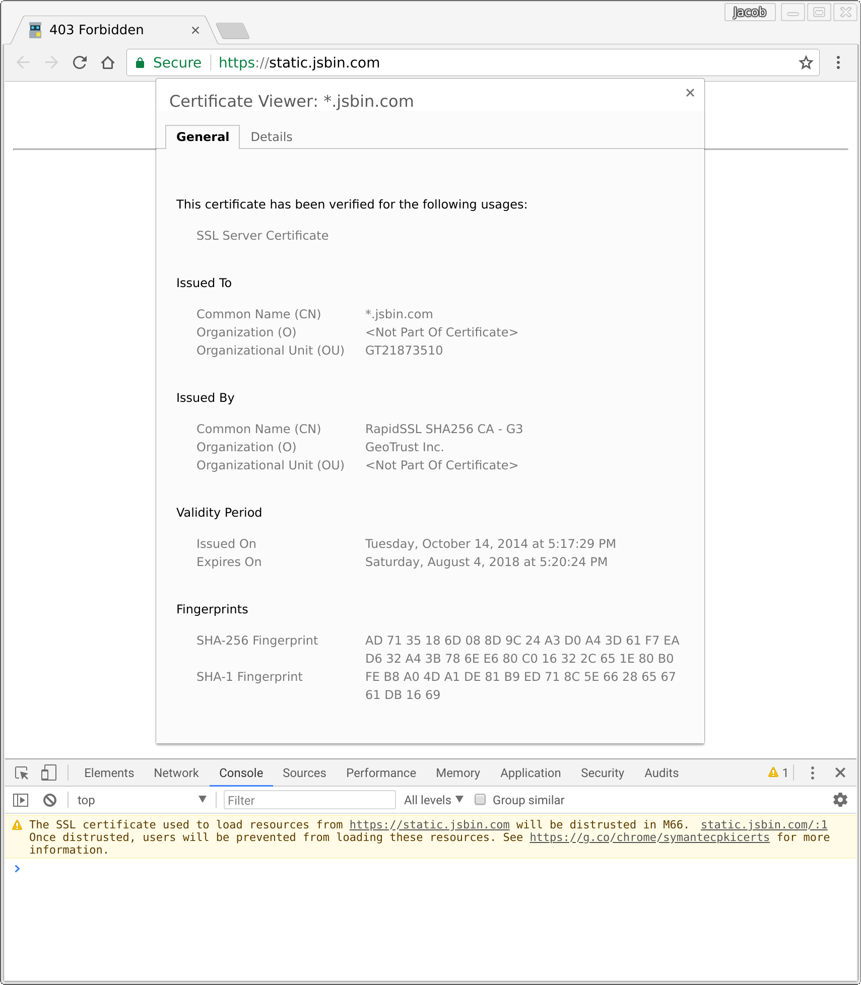 Certificate error on Chrome m66: NET::ERR_CERT_AUTHORITY_INVALID · Issue #3214 · jsbin/jsbin ...