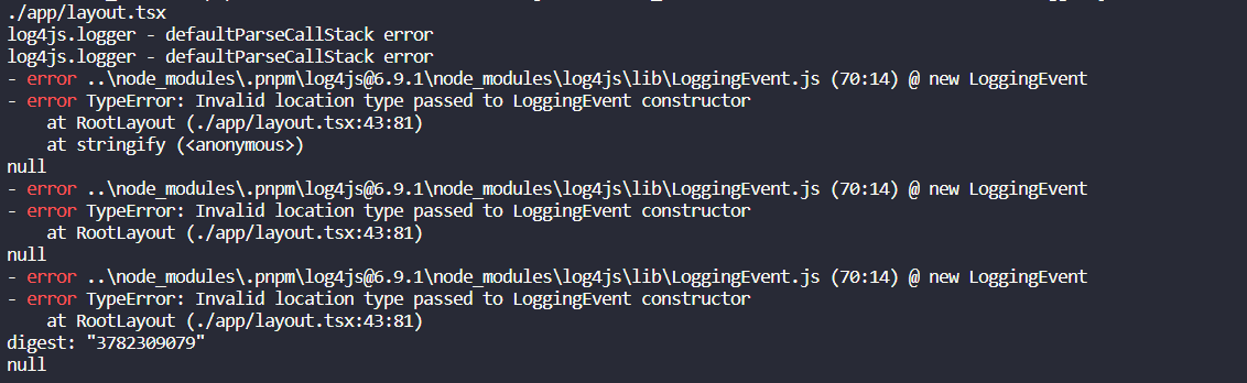 Invalid Location Type Passed To Loggingevent Constructor · Issue 1388 · Log4js Nodelog4js Node