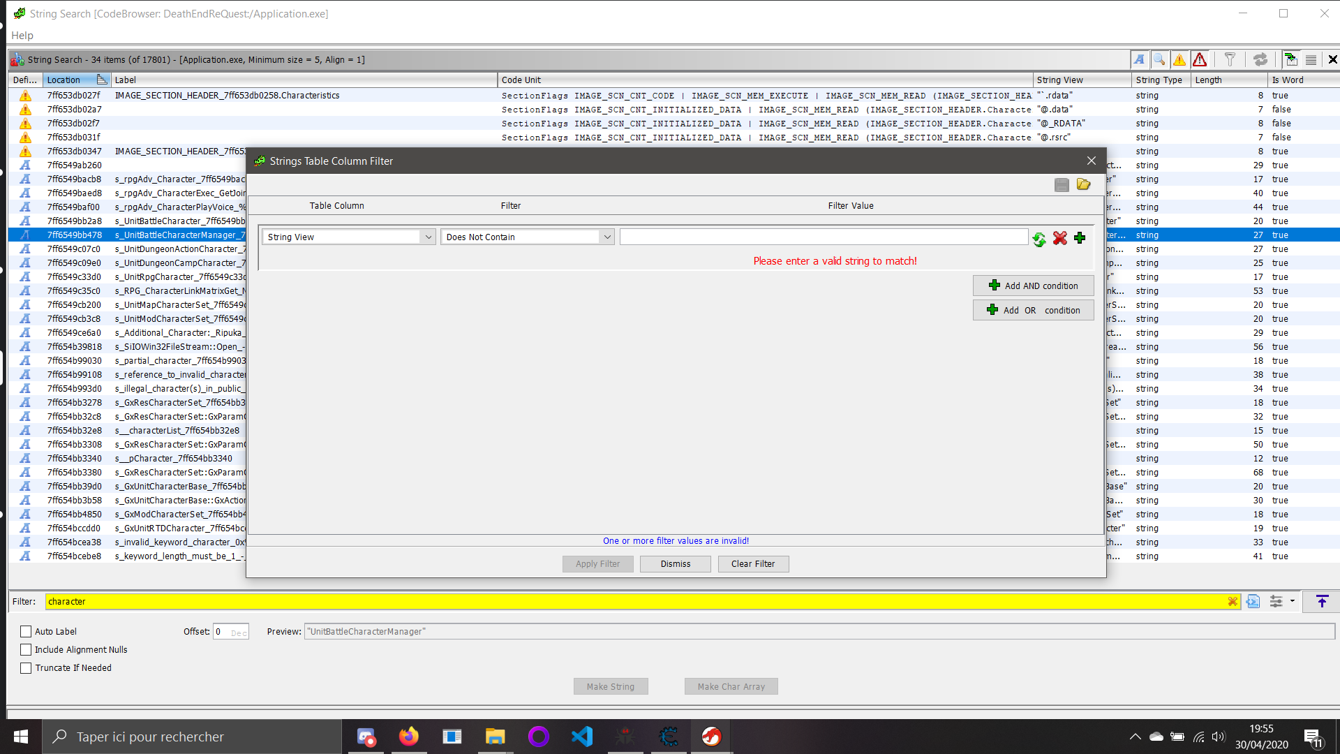 Filter out strings containing a space ? · Issue #1828 · NationalSecurityAgency/ghidra · GitHub