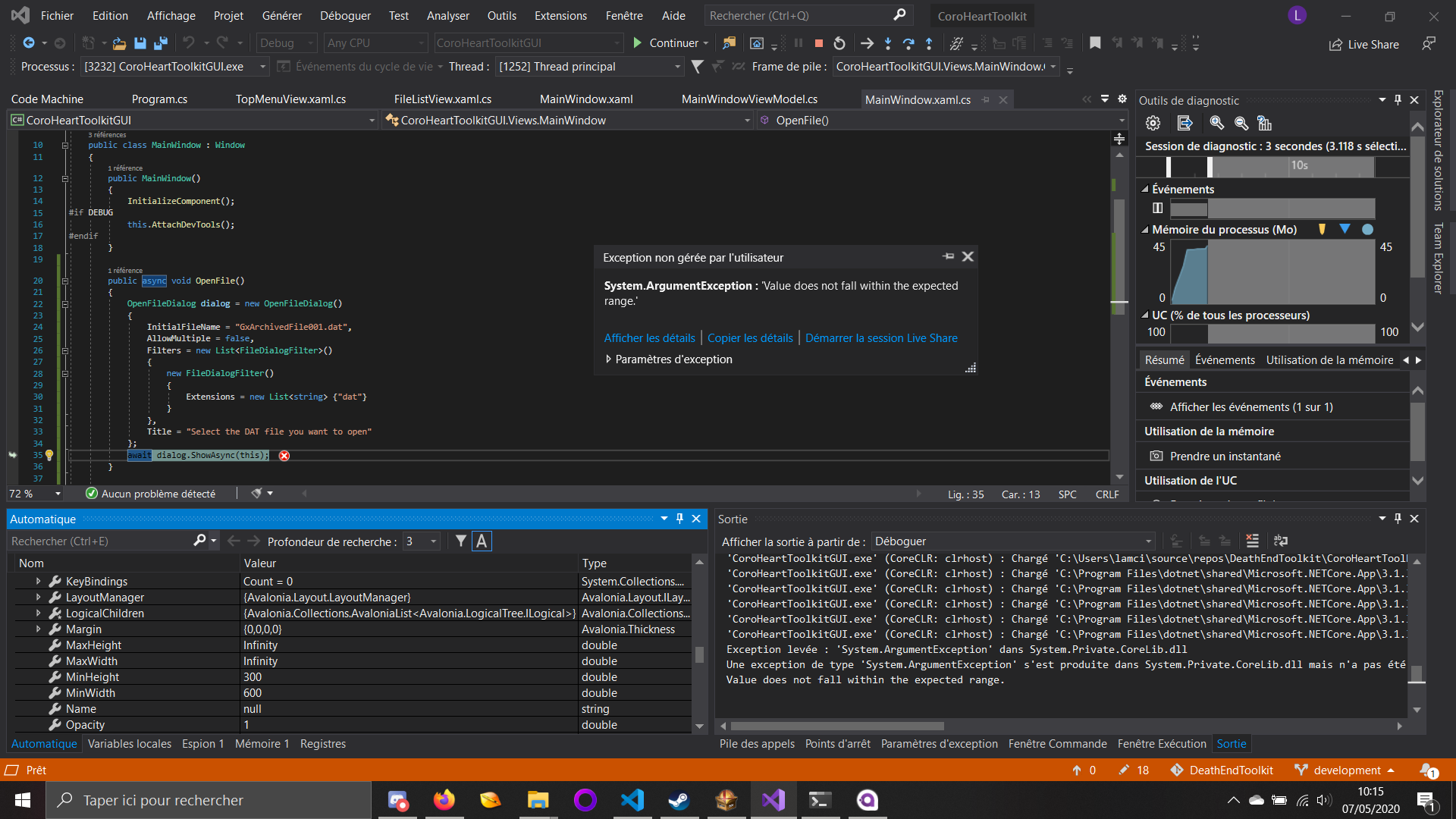 ArgumentException when opening dialog window · Issue #3894 · AvaloniaUI/Avalonia · GitHub
