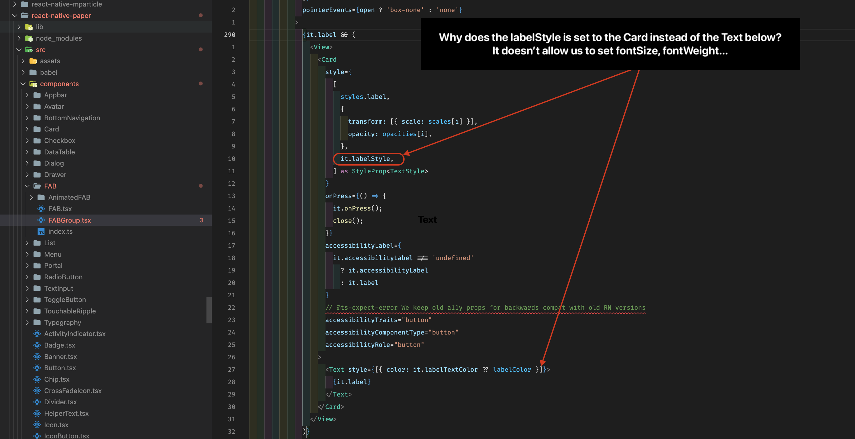 Add Fontsize And Fontweight Prop To Fabgroup Component · Issue 3169 · Callstackreact Native 0485