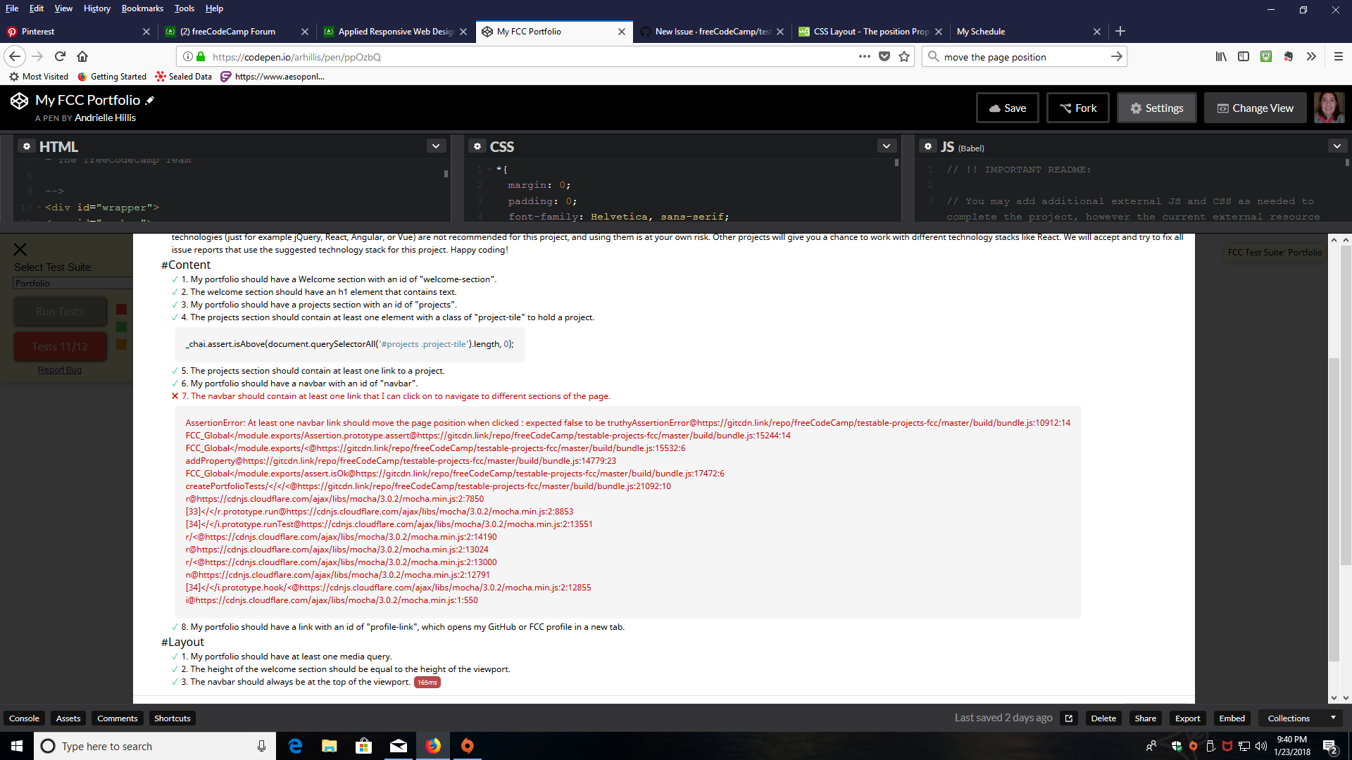 Portfolio Project Test #7 · Issue #278 · freeCodeCamp/testable-projects ...