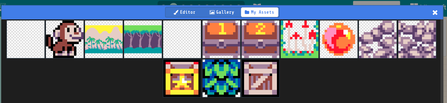 From the sprite picker, you can choose a tile from My Assets, but then ...