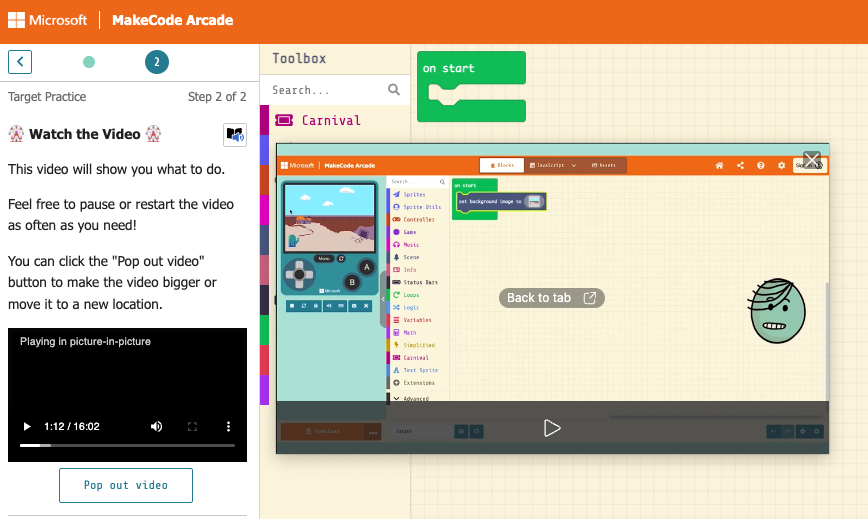 "Popped out" video doesn't have controls · Issue #5378 · microsoft/pxt-arcade · GitHub
