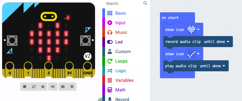 Micro:bit not moving to next icon after recording, but sim does · Issue ...