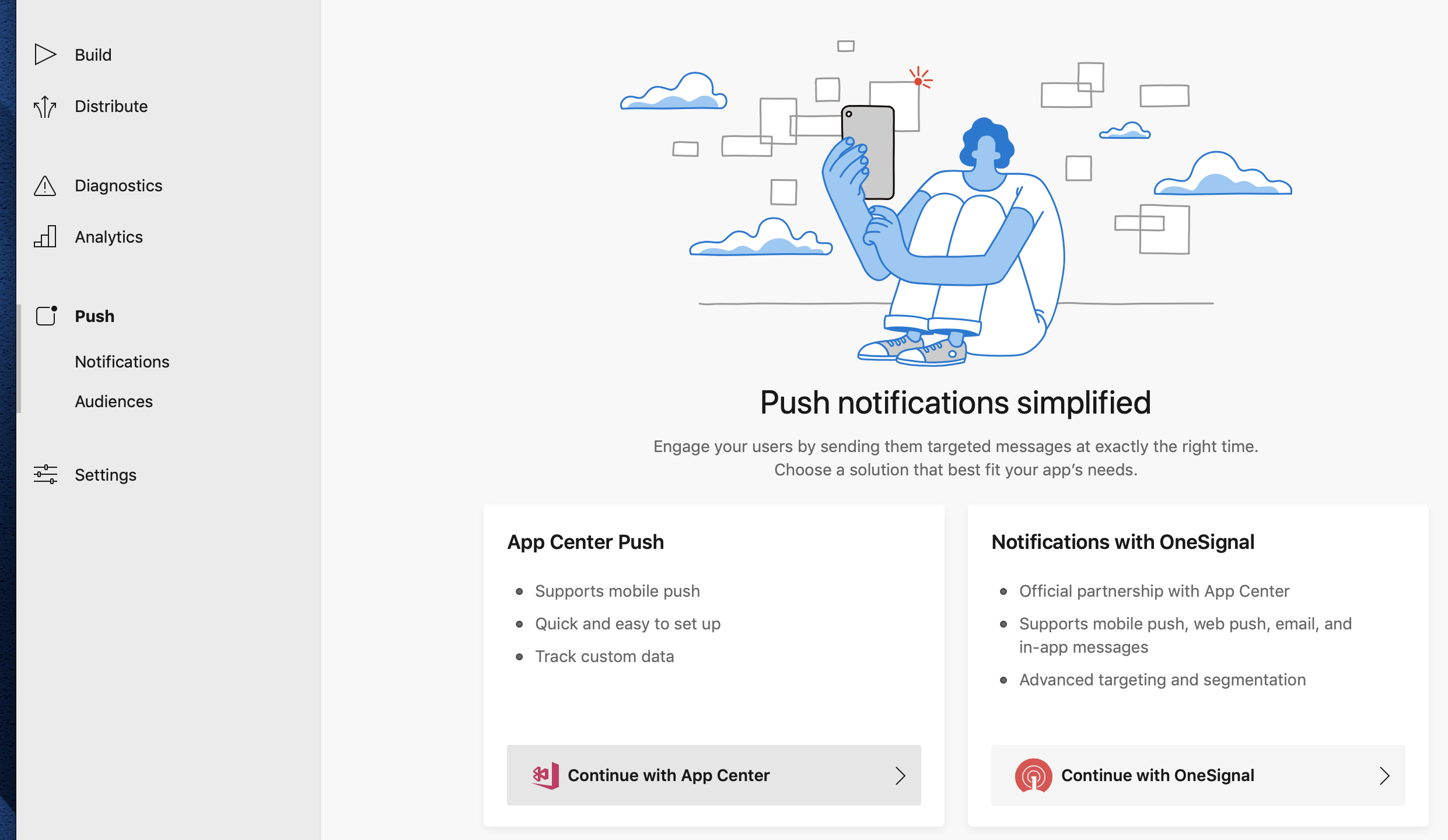 Push item in the sidebar is useless for Mac apps · Issue #688 · microsoft/appcenter · GitHub