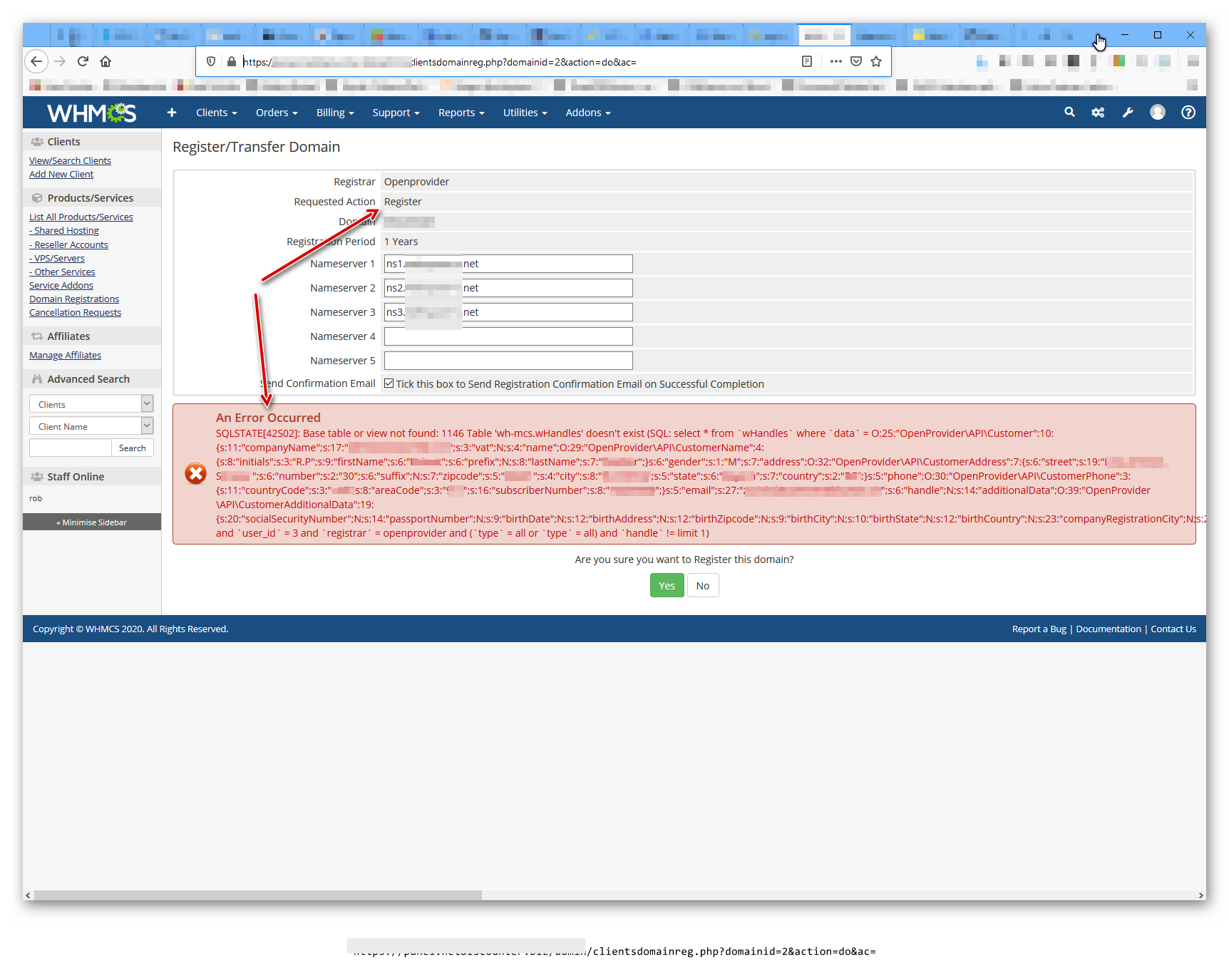 [BUG] Domain registration not possible in WHMCS 8.02 · Issue #105 · openprovider/Openprovider ...