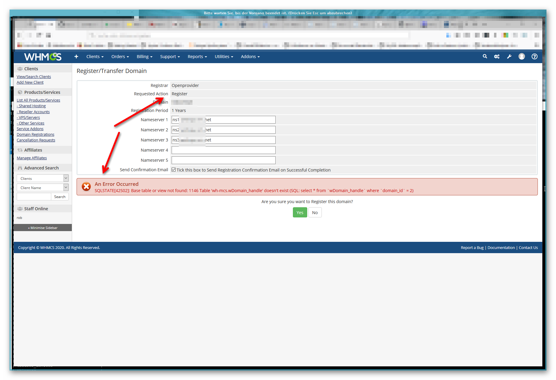 [BUG] Domain registration not possible in WHMCS 8.02 · Issue #105 · openprovider/Openprovider ...