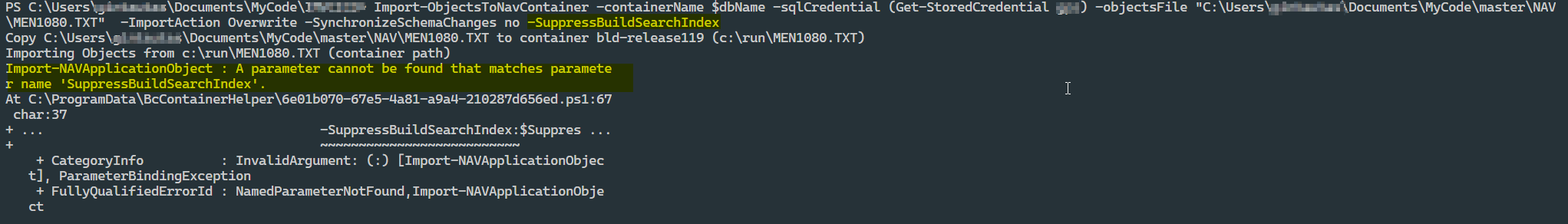SuppressBuildSearchIndex and Import-ObjectsToNavContainer · Issue #1720 · microsoft ...