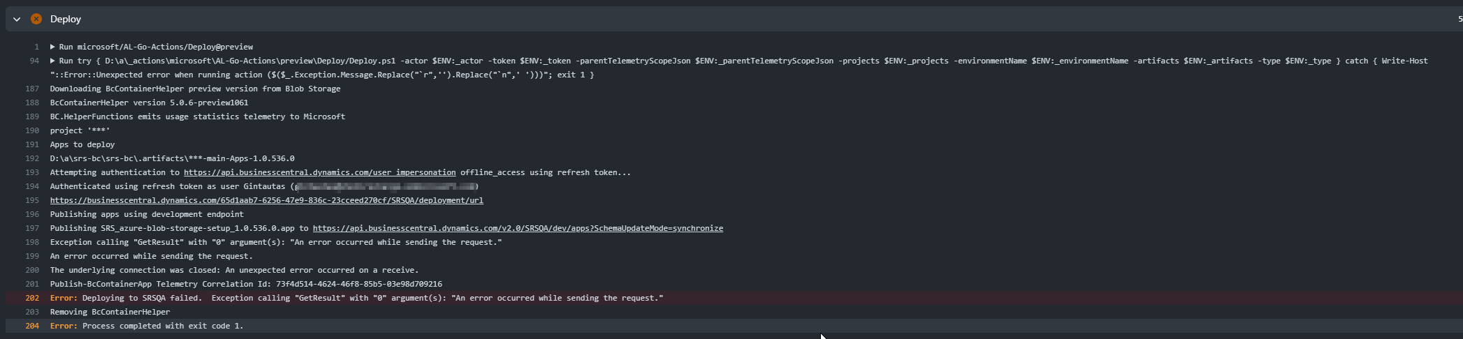 Deployment to QA environment fails · Issue #644 · microsoft/AL-Go · GitHub