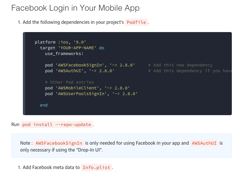 Incorrect numbering in "Facebook Login in Your Mobile App" section ...