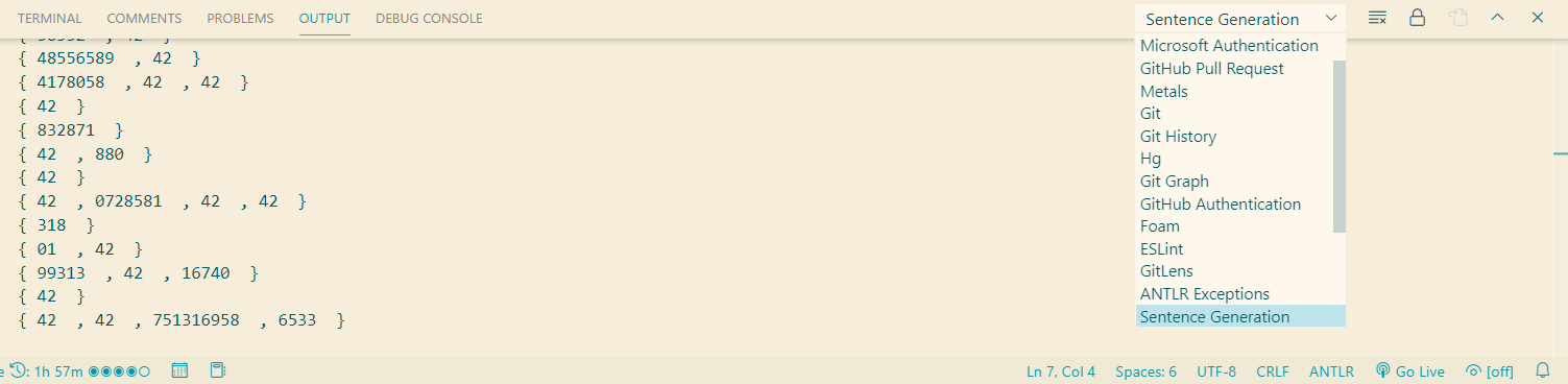 Make output of the sentence generator more prominent · Issue #138 · mike-lischke/vscode-antlr4 ...