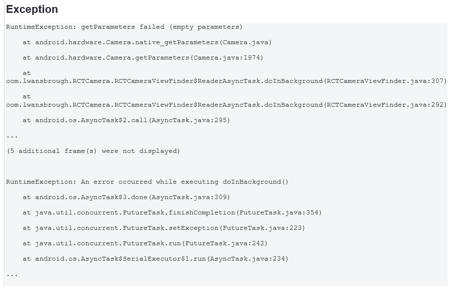 Getting Exception Ava Lang Runtimeexception Getparameters Failed Empty Parameters · Issue