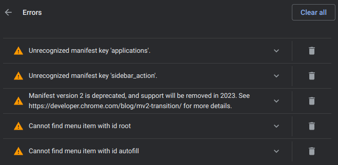 Installing freshly built unpacked extension gives errors on chrome · Issue #5644 · bitwarden ...