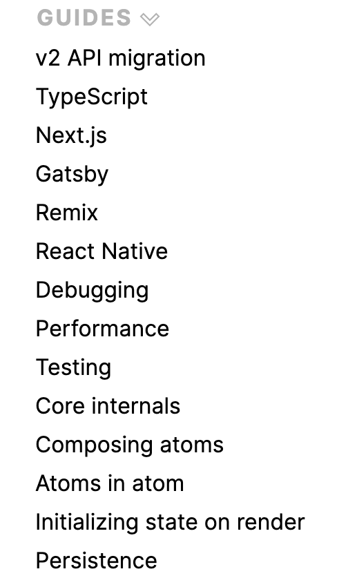 Docs Guidesasync Is Not Listed In The Guide Section Of The Left Navigation Bar Of The