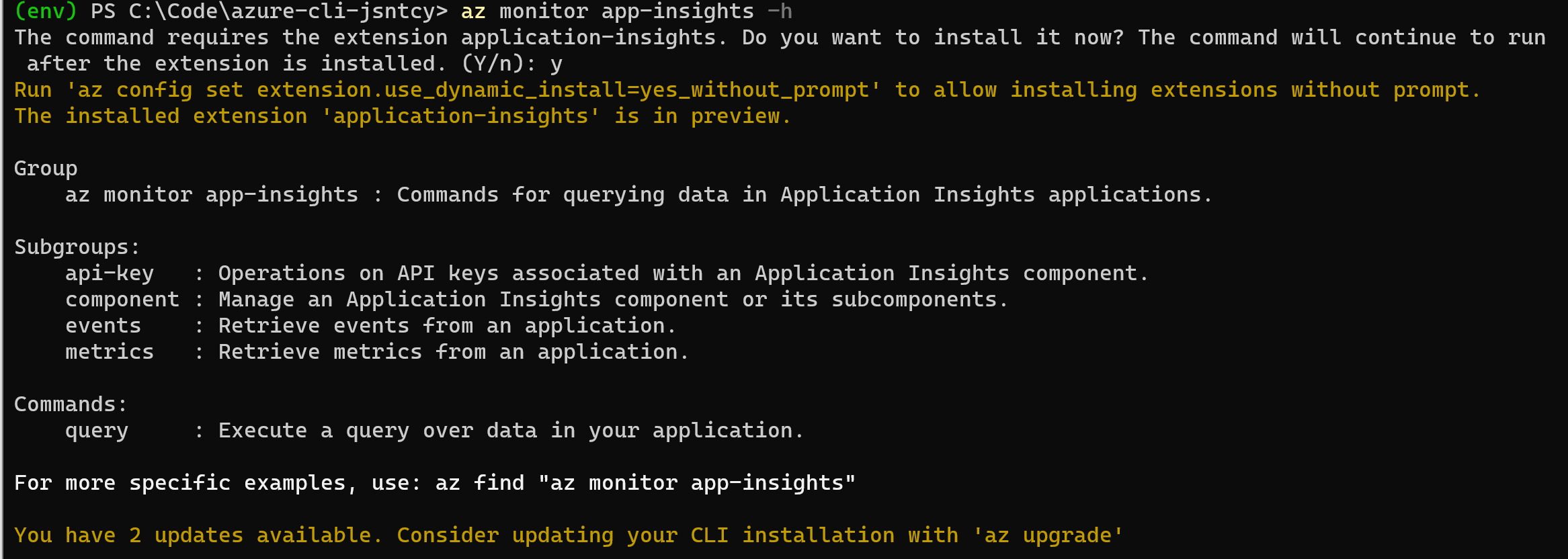 'app-insights' is not in the 'az monitor' command group · Issue #2322 · Azure/azure-cli ...