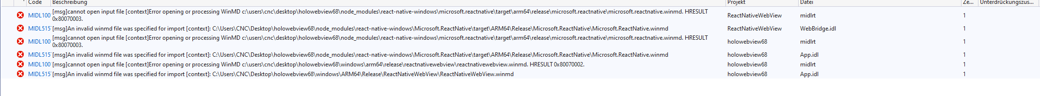 Cannot open input file / an invalid winmd file · Issue #2417 · react ...