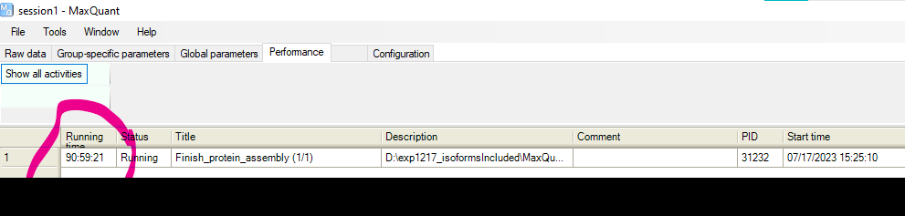 MQ 2.4.2.0 does not finish "Finish_protein_assembly" - step within 90hrs · Issue #38 · cox-labs ...
