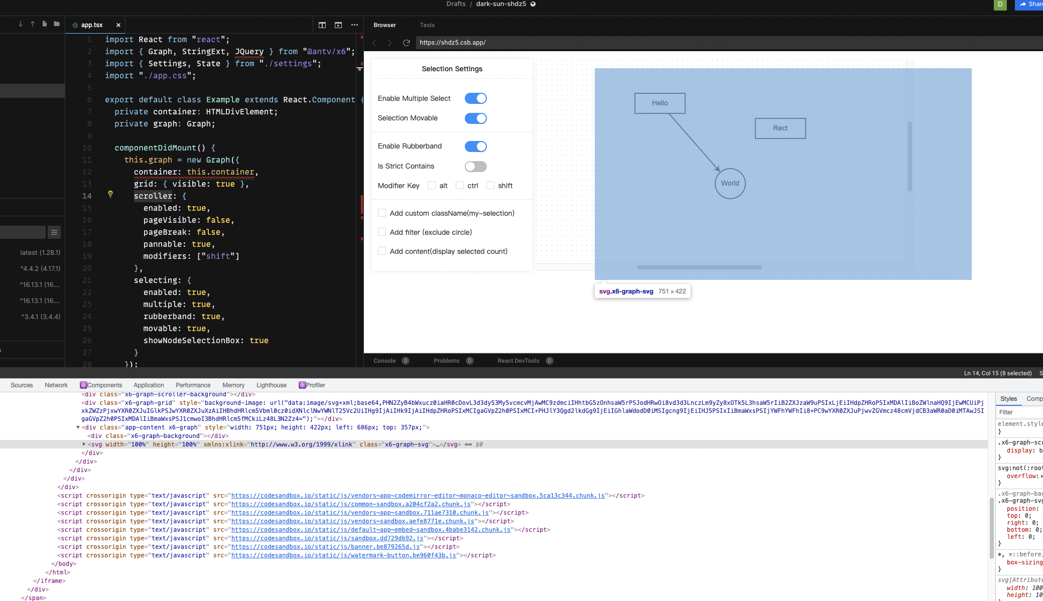 画布滚动和框选同时开启时时会有问题 · Issue #1598 · antvis/X6 · GitHub