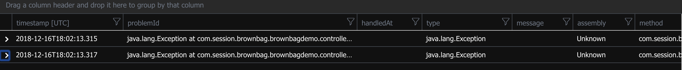 trackException calls are not showing up in Exceptions section of App Insights · Issue #771 ...
