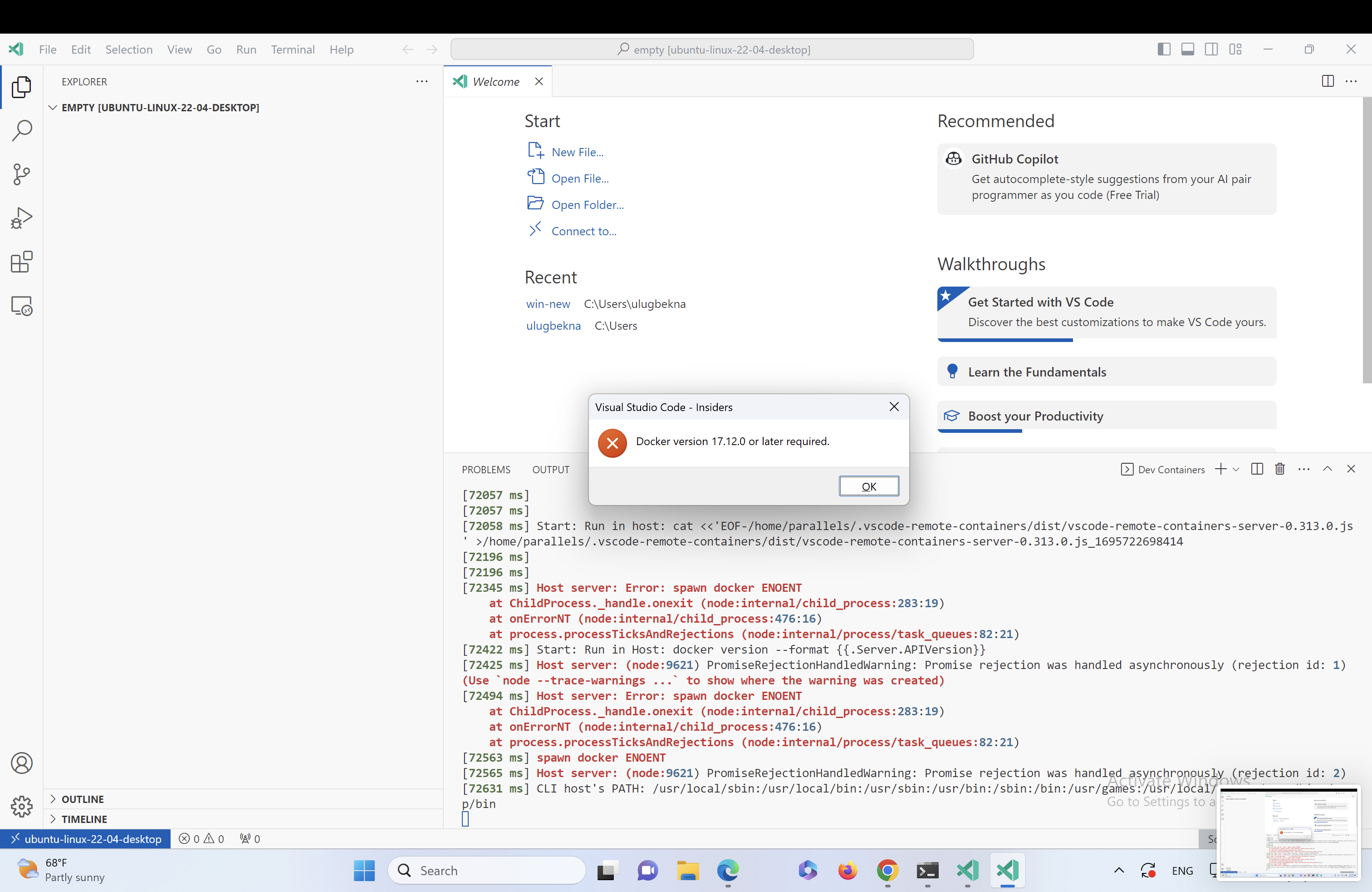 Notification Docker Version X Or Later Required Doesn T Specify That Docker Is Required On The