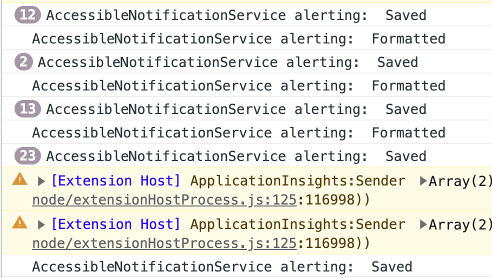 Accessiblenotificationservice Logging Excessively In Dev Console · Issue 195988 · Microsoft 