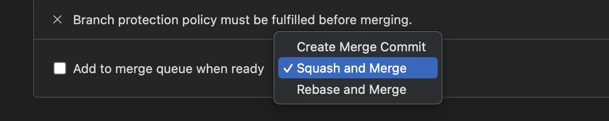 Merge queue flow on GH doesn't have squash/rebase/etc. dropdown? · Issue #5475 · microsoft ...