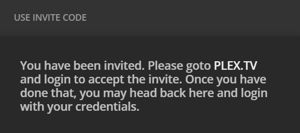 [Invite Error] Invite doesn't work when clicking on "Do you have a Plex Acc.?" - No · Issue ...