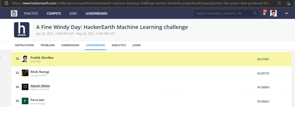 GitHub - PrathikShirolkar/A-fine-Windy-Day-HackerEarth-Machine-Learning ...