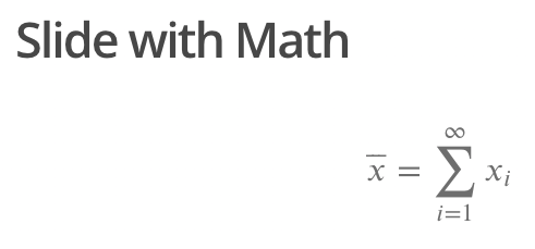 Rmarkdown/Quarto Presentation ioslides Math equations · Issue #2515 · rstudio/rmarkdown · GitHub