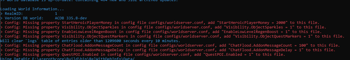 Missing Property In Config File · Issue 14743 · Azerothcoreazerothcore Wotlk · Github