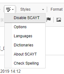 Disable some of the options inside the Scayt dropdown list inside CKEditor 4 · Issue #57 ...