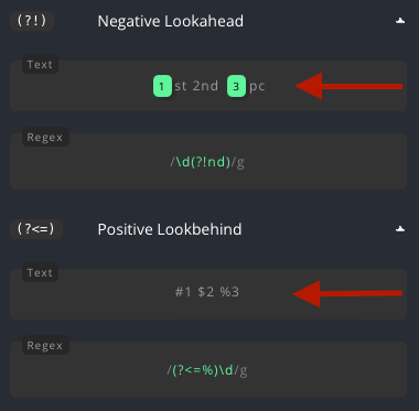 Lookbehinds in Cheatsheet are not highlighted · Issue #154 · aykutkardas/regexlearn.com · GitHub