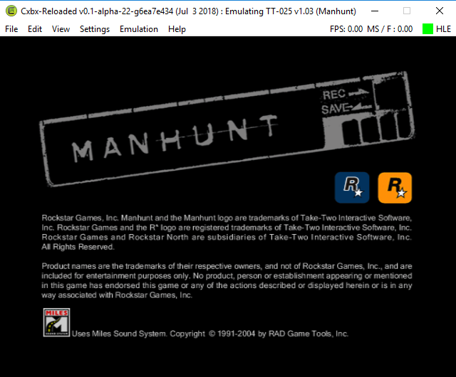 Manhunt [TT-025] [1.03] · Issue #783 · Cxbx-Reloaded/game-compatibility ...