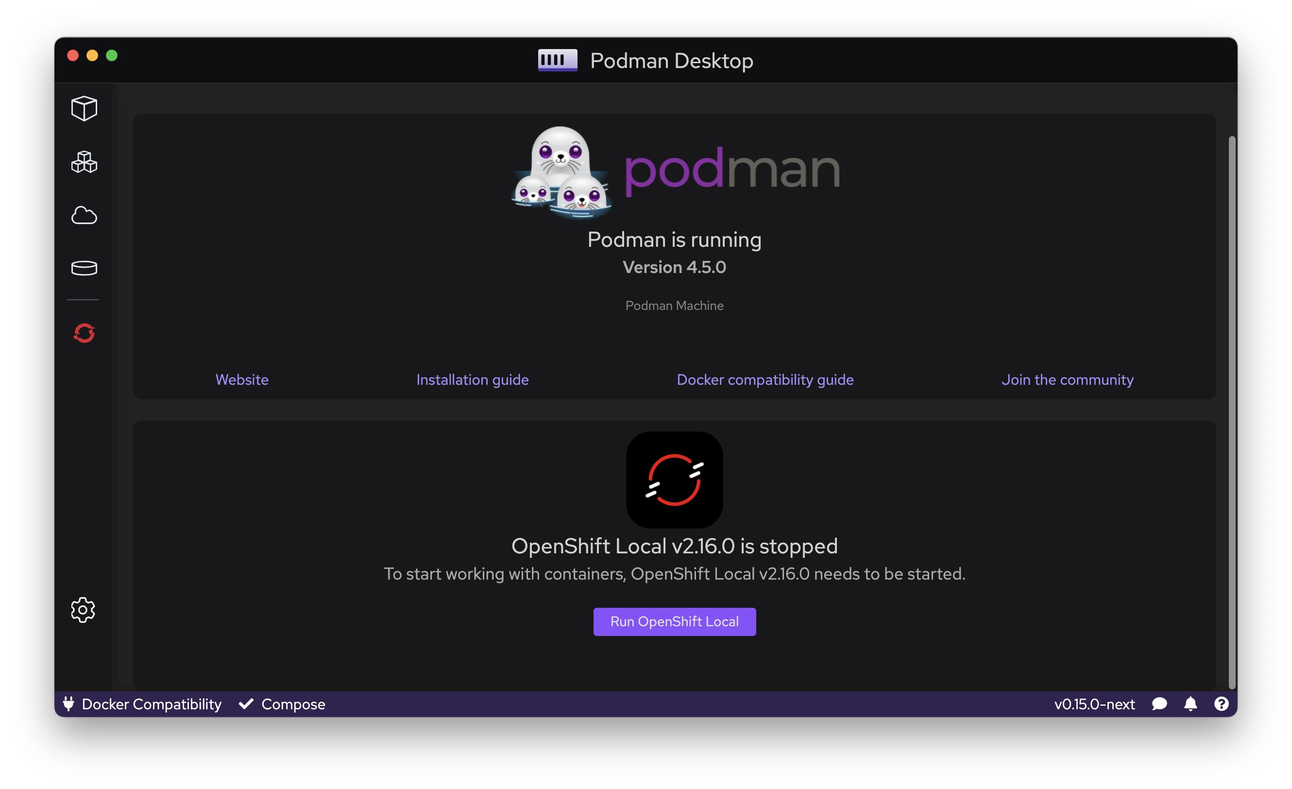 Resources page is empty for OpenShift Local · Issue #70 · crc-org/crc-extension · GitHub