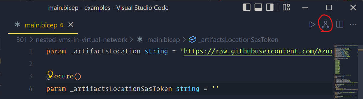 The visualizer icon disappears from the editor command bar · Issue #6458 · Azure/bicep · GitHub